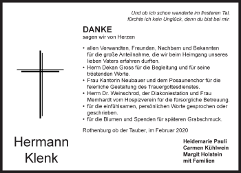 Traueranzeigen von Hermann Klenk | trauer.flz.de
