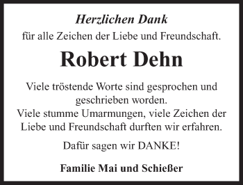 Traueranzeigen von Robert Dehn | trauer.flz.de