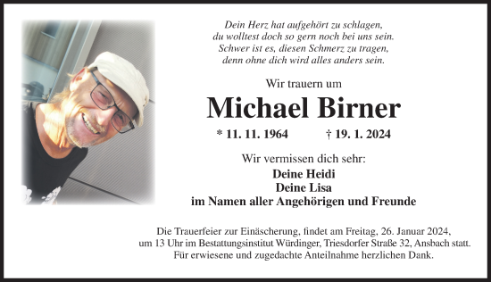 Traueranzeigen von Michael Birner | trauer.flz.de