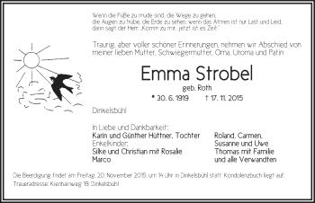 Traueranzeigen von Emma Strobel | trauer.flz.de